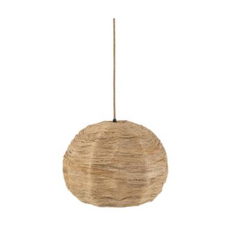 Paris Prix Paris Prix - Lampe Suspension Boule Feuille 45cm Naturel