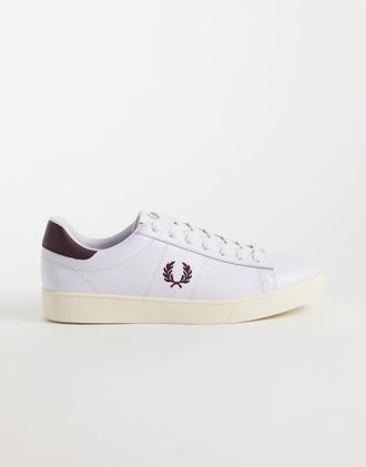 Fred Perry baskets Spencer en cuir blanc et bordeaux-Multi