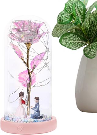 Generic Musikalische Glaskugellampe - k&uuml;nstlich beleuchtet innen, realistische romantische Bl&uuml;te | Hochzeitstag Paar Geschenk Schlafzimmer Interieur Nachtlich