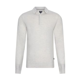 Cavallaro Merino Polo LS Creme - - Tops - Herren - Beige - 2XL