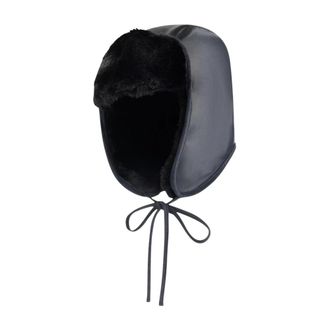 Arte Chapka en cuir et peau lain&eacute;e - unisex - Accessoires - Bleu - Taille: ONE Size