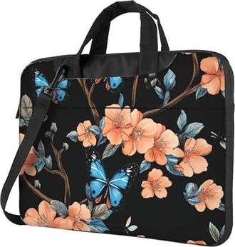 Generic Housse de protection antichoc pour ordinateur portable de 15,6 avec bandouli&egrave;re - Motif fleurs de p&ecirc;che - Pour homme et femme, multicolore, 15.6 inch