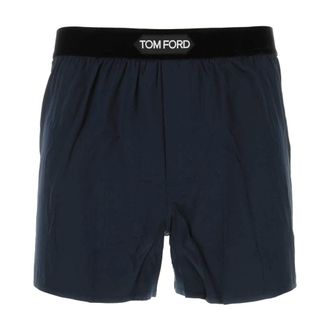 Tom Ford Homme, Sous-v&ecirc;tements, Bleu, Taille: M Boxer en Soie avec Logo