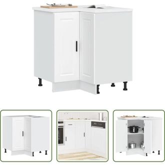 vidaXL vidaXL Eckunterschrank - K&uuml;chen-Eckunterschrank Porto Wei&szlig; Holzwerkstoff