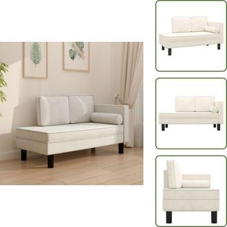 vidaXL vidaXL Chaiselongue mit Kissen und Nackenrolle Creme Samt