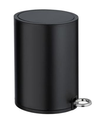 WENKO Kosmetikeimer Mod. Monza 3 Liter, Bad Treteimer mit Easy-Close Absenkautomatik, integrierter M&uuml;llbeutelhalter, Schwarz matt