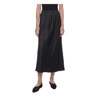 Jil Sander Femme, Jupes, Noir, Taille: 36 FR Jupe Midi en Satin