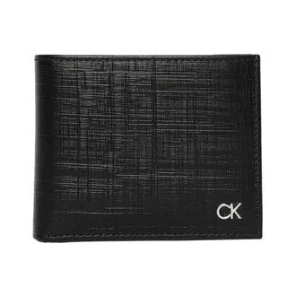 Calvin Klein Homme, Accessoires, Noir, Taille: ONE Size Portefeuille en cuir avec poche à monnaie