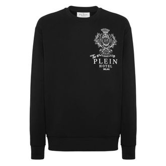 Philipp Plein Homme, Sweatshirts et sweats &agrave; capuche, Noir, Taille: XL SweaT-shirt molletonn&eacute; &agrave; col rond Plein Hotel