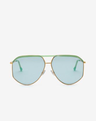 Isabel Marant Lunettes De Soleil Juno - Femme - Op Gr-rose Dor&eacute;-l Az - Isabel Marant