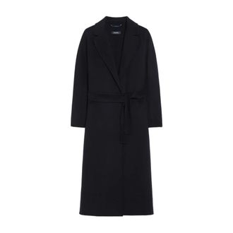 Max Mara Ma&szlig;geschneiderter Navy Blauer Mantel mit G&uuml;rtel - - Coats - Damen - Blau - XS