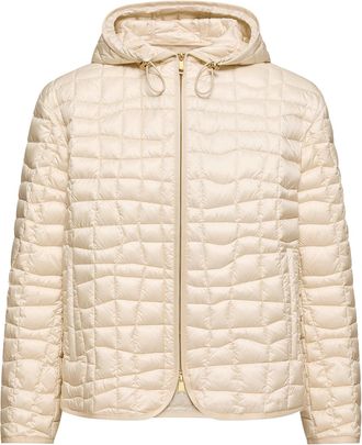 Moncler Moncler Doudoune Courte &Agrave; Capuche Et Matelassage G&eacute;om&eacute;trique Eglantier, Femme, Beige, Taille: 00