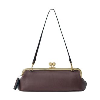 Coach Sac port&eacute; &eacute;paule Kisslock Frame 30 - Femme - Sacs - Brun - Taille: ONE Size