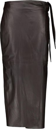 Ibana Femme, Jupes, Brun, Taille: 42 FR Jupe en Cuir Marron