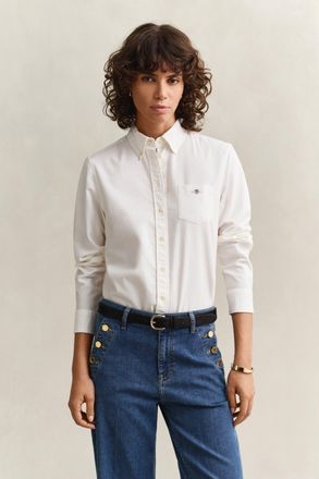 GANT Damen Regular Fit Classic Oxford-Bluse (38) Wei&szlig;