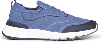 Brunello Cucinelli Homme, Chaussures, Bleu, Taille: 42 EU Techno Cotton Knit Runners