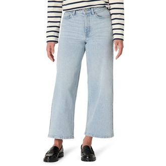 Amazon Essentials Damen Geringf&uuml;gig Elastische Weit Geschnitten Jeans Hoher Bund, Helles Eisblau, 38-40