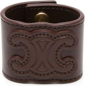 Celine Manchette de cheveux en cuir Celine