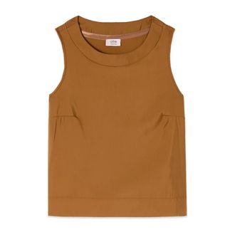 Oltre Top aus Viskosemischung - - Tops - Damen - Braun - 3XL