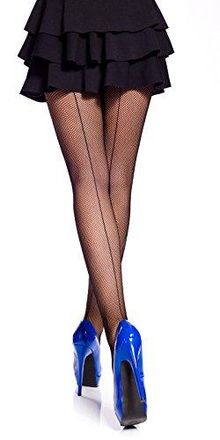 Romartex Collants r&eacute;sille pour femme avec couture arri&egrave;re de, 12 couleurs, tailles S-XL, L, noir