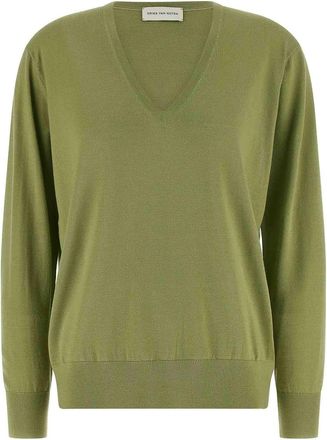 Dries Van Noten Pull Col Rond - Vert
