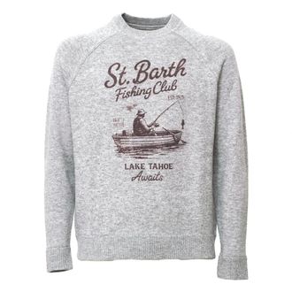 MC2 Saint Barth Pull Heron Light &agrave; col rond - Homme - Pulls - Gris - Taille: M