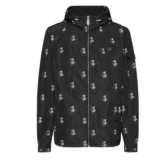 Philipp Plein Homme, Vestes, Noir, Taille: 3XL Windbreaker Teddy