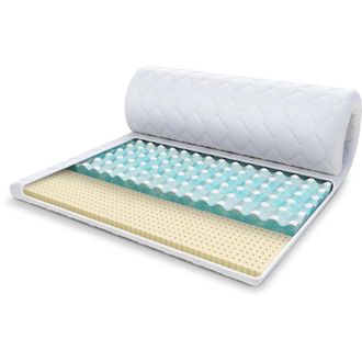 FDM Topper 140x200 cm Matratzenauflage mit RavineBlue-Schaum Höhe 8 cm Latex H2 H4