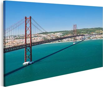 Islandburner Bild auf Leinwand Brücke 25 April (Brücke 25 de Abril) - eine Hängebrücke über den Fluss Tegus Lissabon Portugal Drucke Kunst Poster Wandbild