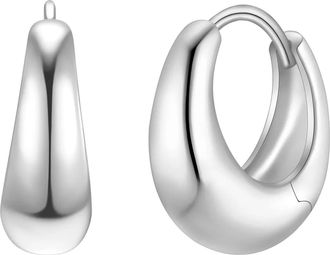 Glanzst&uuml;cke M&uuml;nchen Ohrringe - Sterling Silber Creolen - Gr. unisize - in Silber - f&uuml;r Damen