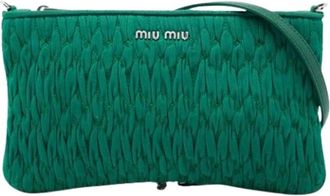Miu Miu Sac bandouli&egrave;re matelass&eacute; en nylon Pre-owned - Femme - Pre-owned - Vert - Taille: ONE Size