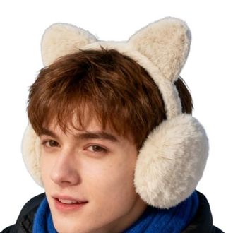 Generic Frfik Cache-oreilles mignons - Couvre-bandeau coupe-vent pliable en forme dours, cache-oreilles dhiver, pour la course &agrave; pied, le sommeil, le ski, la 