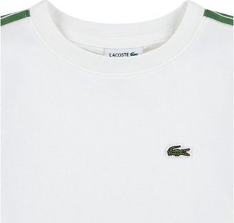 Lacoste T-Shirt Lacoste Kids T-Shirt in Wei&szlig; mit Logostreifen & Krokodil-Stickerei