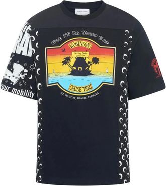 Marine Serre Homme, Tops, Noir, Taille: XL T-shirt Graphique R&eacute;g&eacute;n&eacute;r&eacute;