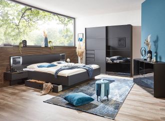 Wimex home24 Beleuchtete Bettanlage Barcelona 180 x 200cm Grau