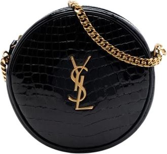 Saint Laurent Sac bandouli&egrave;re vintage en cuir verni Pre-owned - Femme - Pre-owned - Noir - Taille: ONE Size