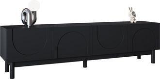 Merax TV-Lowboard 169&times;34&times;45,5 cm, TV-Schrank mit wellenf&ouml;rmigen T&uuml;ren, Regalf&auml;chern und stabilen Beinen, grifflose Front, moderner Stauraum f&uuml;r Wohnzimmer, 