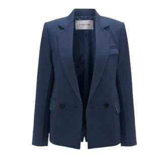 Victoria Beckham Shrunken Double Breasted Jacket - - Jackets - Damen - Blau - XS
