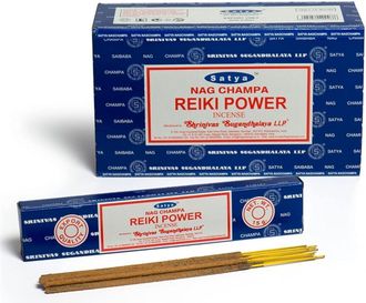 Anemone Anemone - SATYA Premium Weihrauch - Nat&uuml;rliche und holzige St&auml;bchen - 15g Dosenschachteln (Reiki Power, 12 Schachtel)