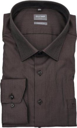 Olymp Luxor Comfort fit Hemd Langarm New Kent Kragen Mokka Größe 41