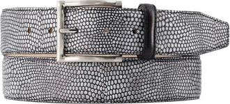 Lindenmann Herren G&uuml;rtel grau Leder gepr&auml;gt