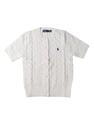 Polo Ralph Lauren cardigan en maille torsad&eacute;e - Blanc