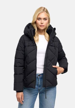 Marikoo Winterjacke Naanda Steppjacke mit diagonaler Steppung, Kapuze, hohem Kragen