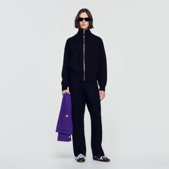 Sandro Cardigan mit Stehkragen und Strass