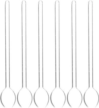 BESTONZON Angoily Cuillere a Cafe, Cuillere a Dessert, CuillèRe Longue En Verre Transparent Set De 6 CuillèRes À Café IdéAles Pour MéLanger Des Boissons Chaudes