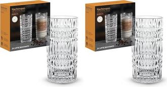 Nachtmann 2-teiliges Latte Macchiato Gl&auml;ser-Set, Kaffee-Gl&auml;ser, Kristallglas, 434 ml, Ethno Barista, 104903 (Packung mit 2)