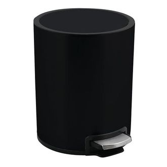 Spirella Poubelle &agrave; p&eacute;dale Inox RIKU - Design Moderne et &Eacute;l&eacute;gant - Seau Int&eacute;rieur Amovible en Plastique Recycl&eacute; - Socle Antid&eacute;rapant - Noir Mat - 3L