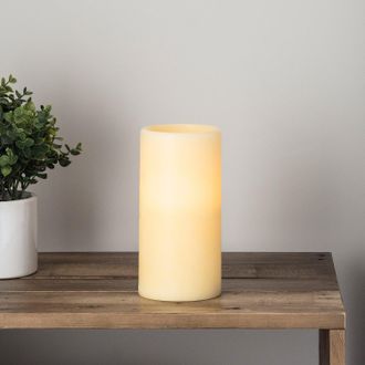 Lights4fun LED Echtwachskerze Klassisch batteriebetrieben 20 cm Timer Batteriebetrieben Deko Wohnzimmer flackernde Flamme Stumpenkerzen Elektrisch mit Timerfunkt