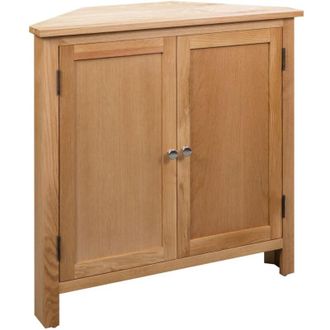 vidaXL Eckschrank 80x33,5x78 cm Massivholz Eiche Vidaxl