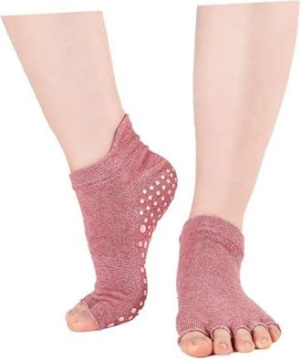 Valiclud 4 paires Chaussettes de Yoga pour Femmes Mixtes Antid&eacute;rapantes avec Semelles Silicone Doigts S&eacute;par&eacute;s Confortables pour Pilates Barre Danse et Entra&icirc;ne